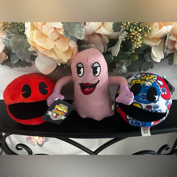 Toys | New Pacman Plush Lot Pinky Toy Factory Namco Arcade Gamer | Poshmark